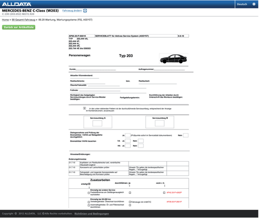 Beispiele Originaldaten (Mercedes)